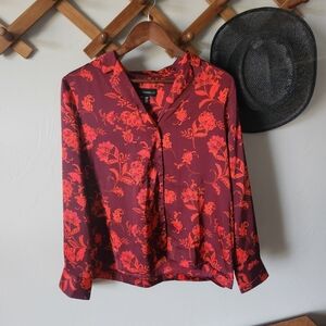 Rafaella | Tops | Rafaella Womens Print Satin Blouse | Poshmark